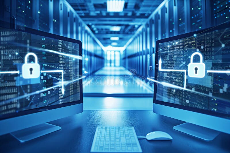 Cyber Security in Server Room Stock Image - Image of server ...