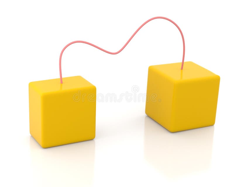 Connected Boxes Isolated on White Stock Illustration - Illustration of ...