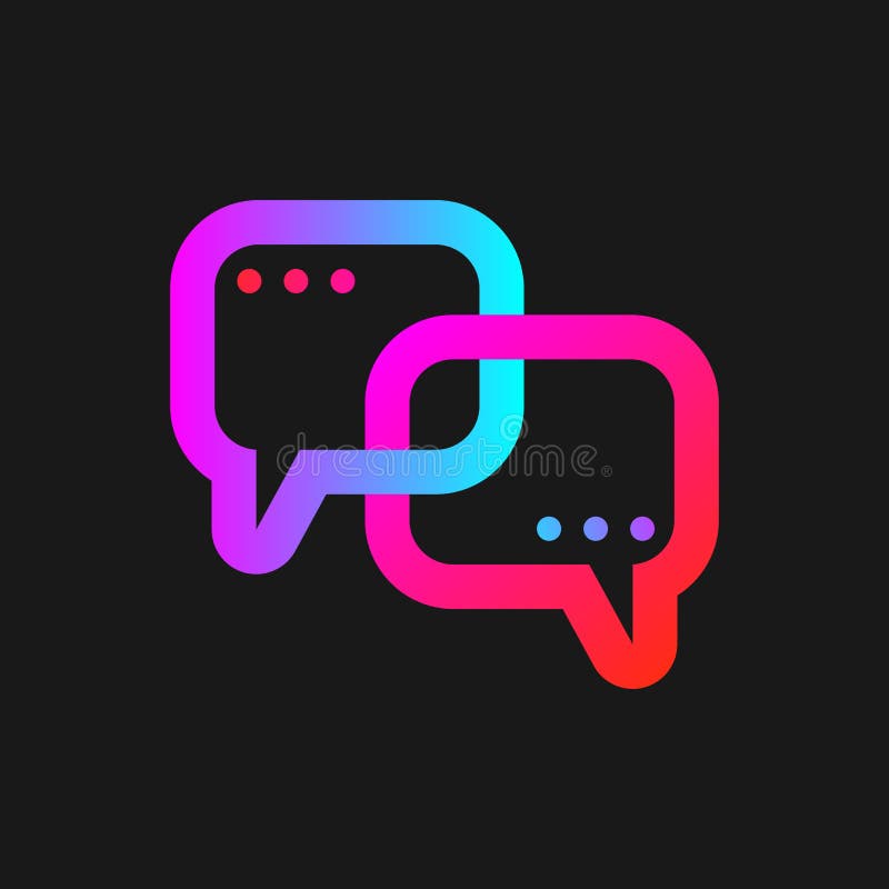 Two Connected Comment Bubbles. Conversation, Communication Symbol Stock ...