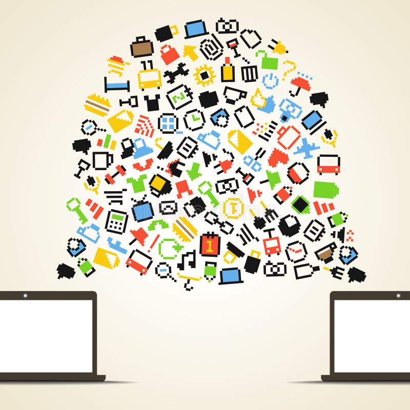 Two Connected Computers Stock Vector Illustration Of Connection 26754098