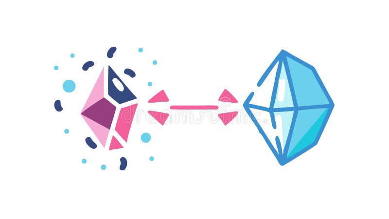 Two Connected Diamonds, Partnership and Synergy, Vector Design ...