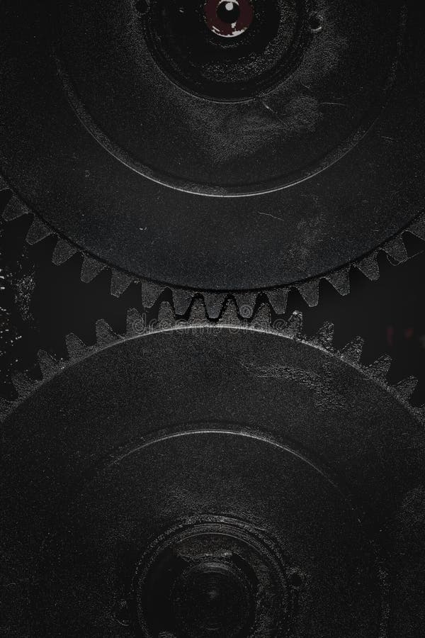 Two Connected Gears in Operation Stock Image - Image of coaction ...