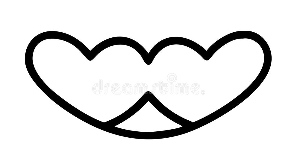 Two Connected Hearts Icon, Love Relationship Unity, Vector Design ...