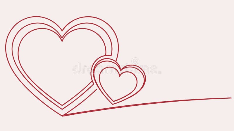 Two Connected Hearts Love Romance Relationship Symbol, Vector Design ...