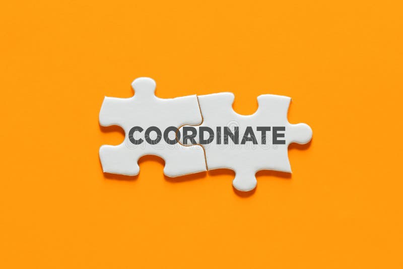 Two Connected Puzzle Pieces with the Word Coordinate. Coordination and ...