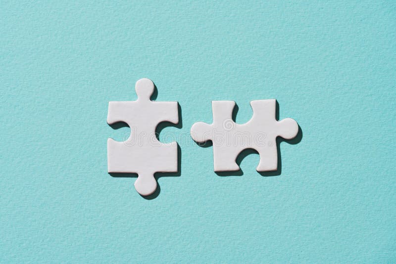 Two Connecting Puzzle Piece. Stock Image - Image of connect, match ...