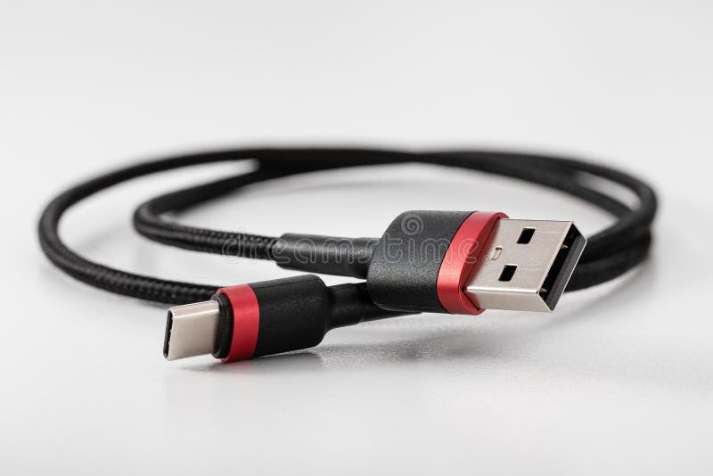 Two Connectors on an Elastic Wire for Connecting To Devices. Stock ...