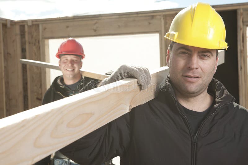 Two Construction Men Working Outside Stock Image - Image of worker ...