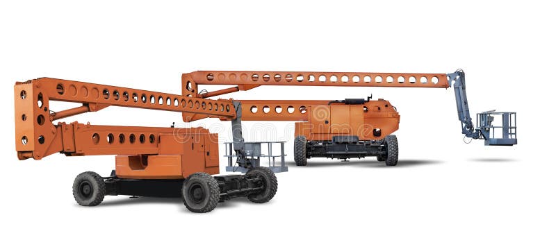 Two Construction Telescopic Towers or Work Platform for Lifting People ...