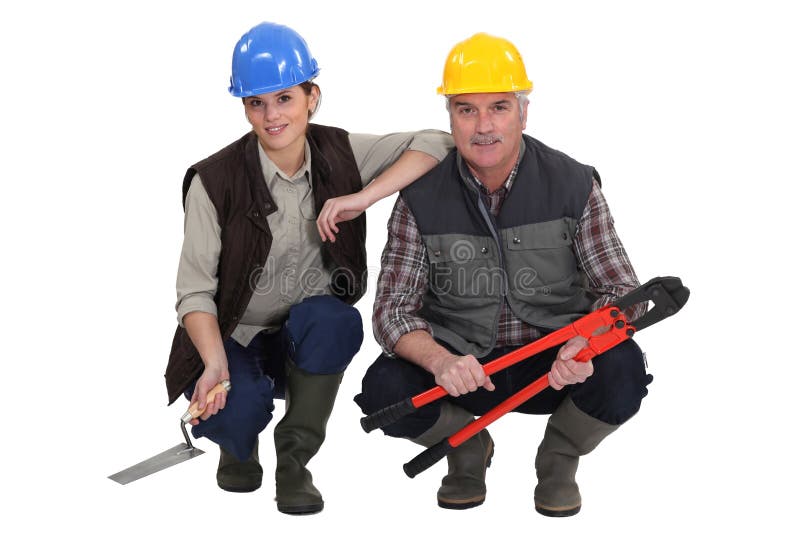 Two construction workers. stock image. Image of production - 26794051