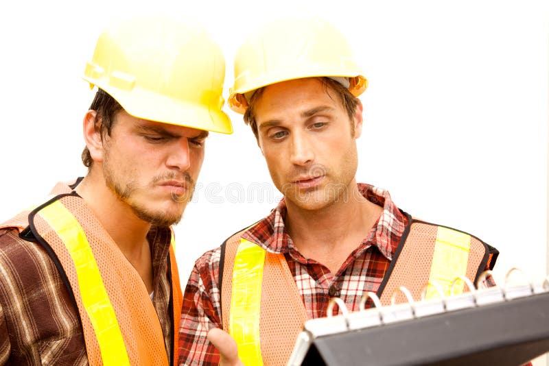 Two Construction Workers at the Job Stock Image - Image of male, post ...
