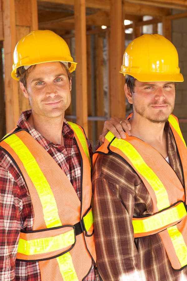 Two Construction Workers at the Job Stock Image - Image of helmet ...