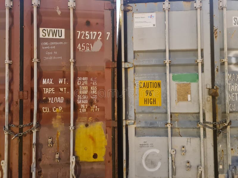 Two Containers Old Side by Side Abstract Editorial Stock Photo - Image ...