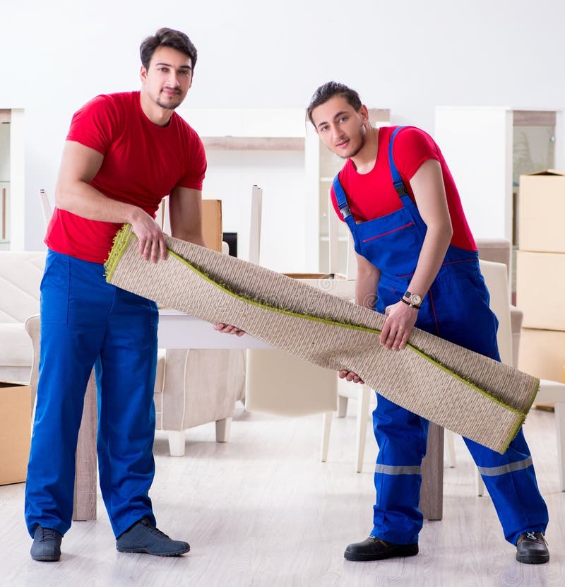 Two Contractor Employees Moving Personal Belongings Stock Photo - Image ...