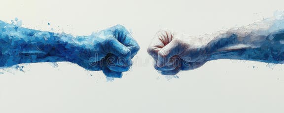 Two Contrasting Hands Joining in Unity Representing Interaction and ...
