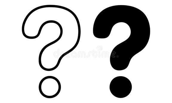 Two Contrasting Question Marks, One Solid Black, One Outlined in White ...