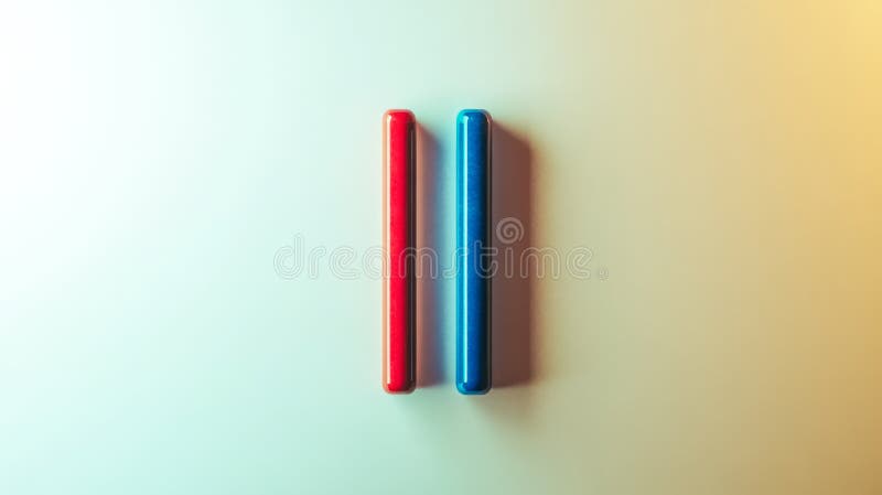 Two Vertical Rounded Rectangles Casting Long Shadows on a Gradient ...