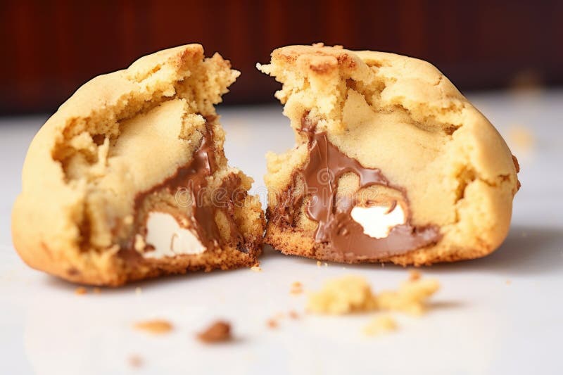 Two Cookies Broken from a Whole Piece Stock Image - Image of cookies ...