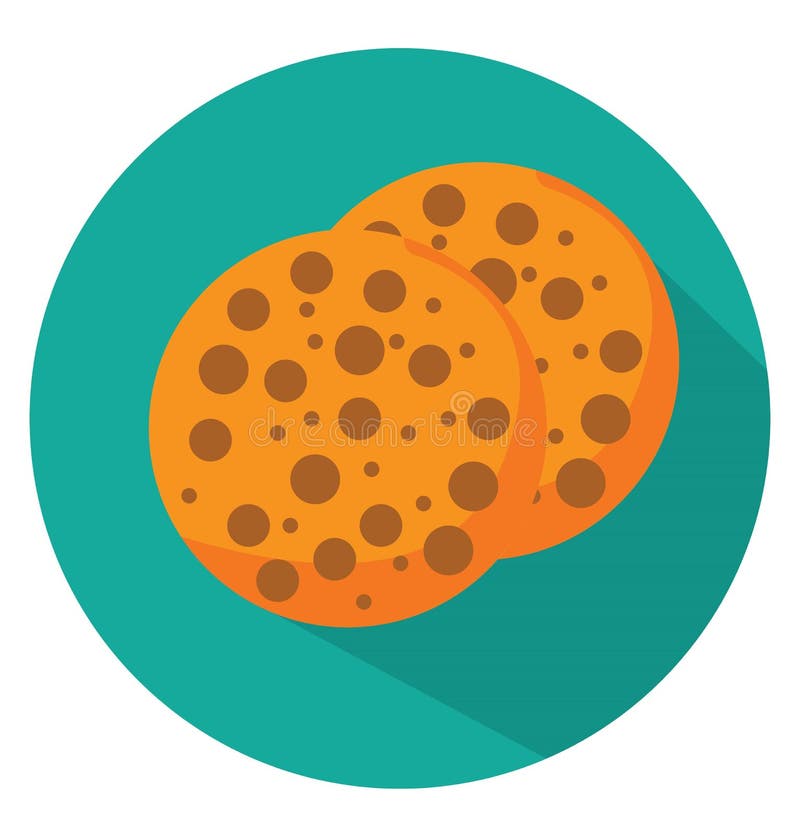 Two cookies, icon stock vector. Illustration of white - 261070419