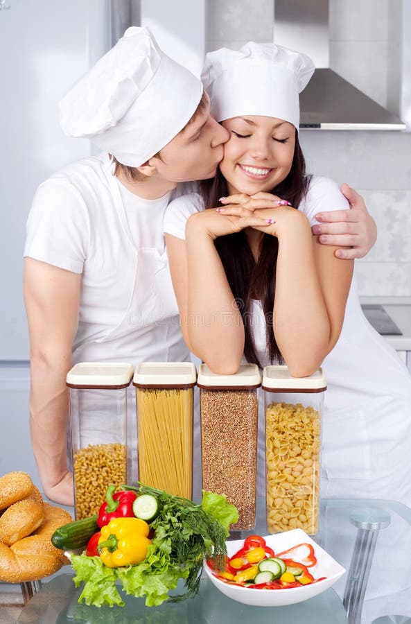 Two cooks stock photo. Image of pasta, couple, people - 17225410