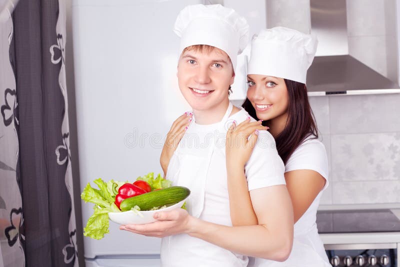 Two cooks stock photo. Image of pasta, couple, people - 17225410