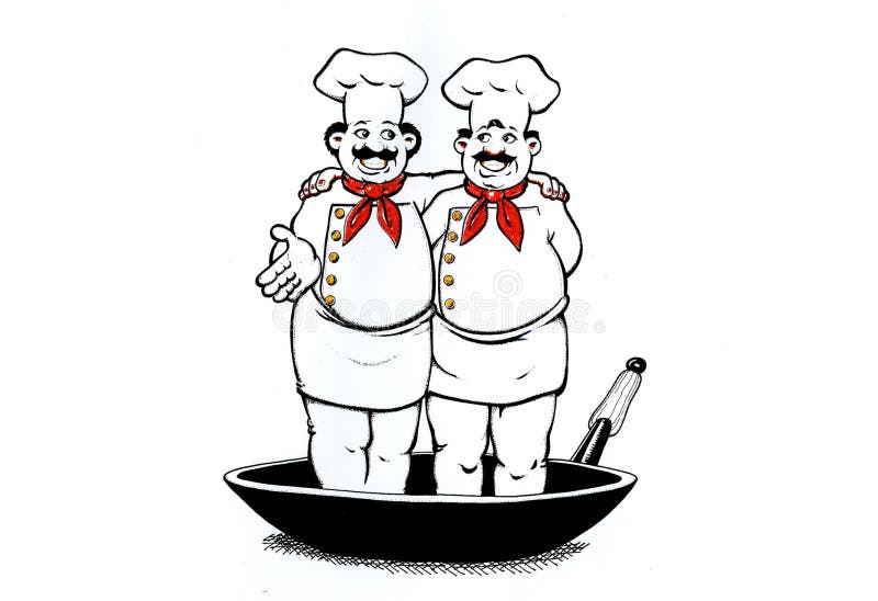 Two Cooks stock illustration. Illustration of person, colored - 651606