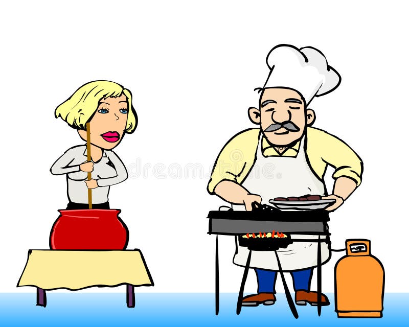 Two cooks stock illustration. Illustration of blonde - 43260914
