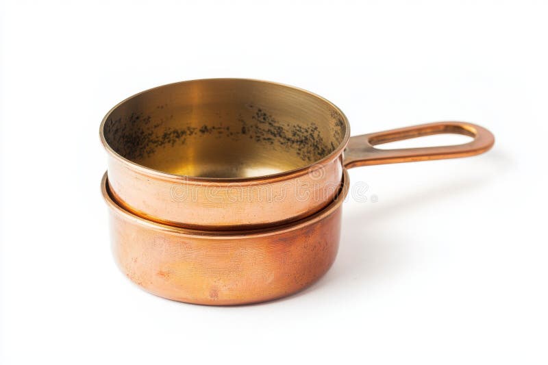 Copper Measuring Cups Stacked Together Showcasing an Antique Kitchen ...