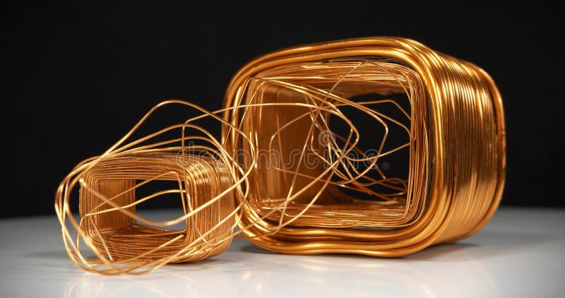 Two Copper Windings from Electric Current Transformers. Copper, Cuprum ...