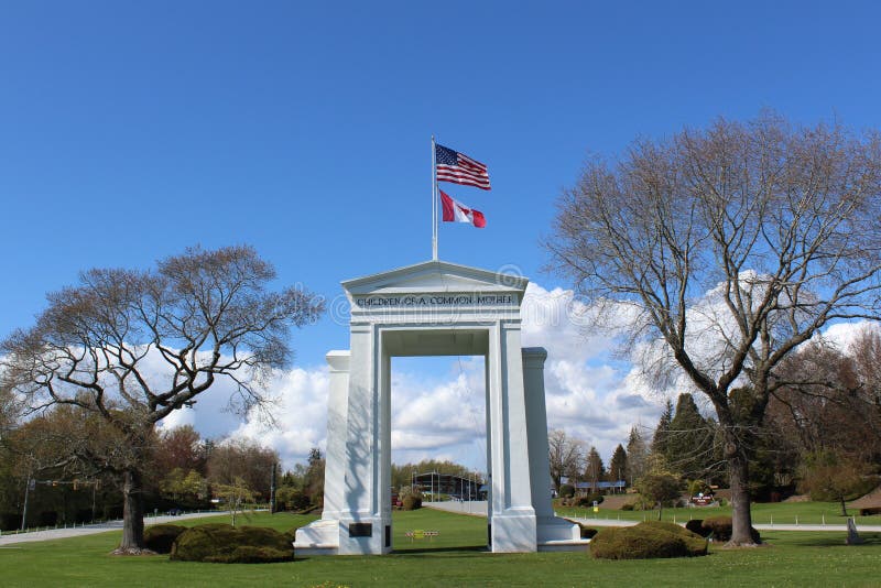 The Gate Monument in Peace Arch Park Stock Image - Image of destination ...