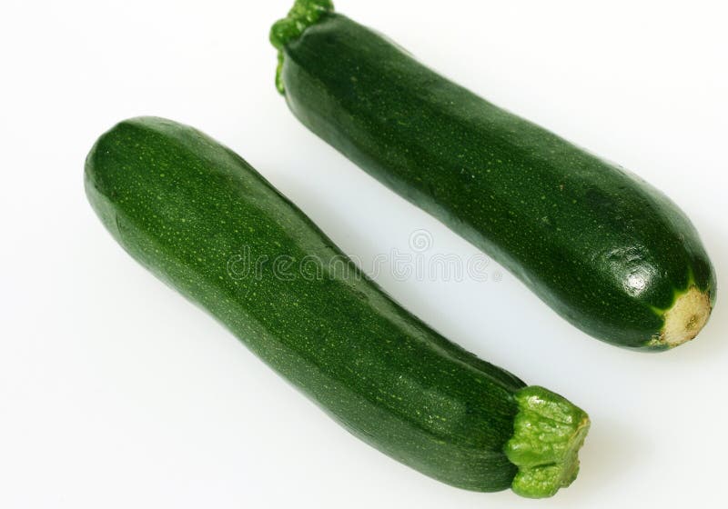 Two Courgettes Against a White Background Stock Image - Image of diet ...