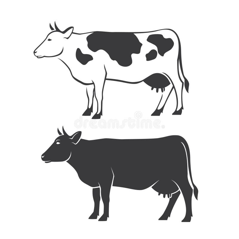Cows stock vector. Illustration of outline, herbivorous - 32273095