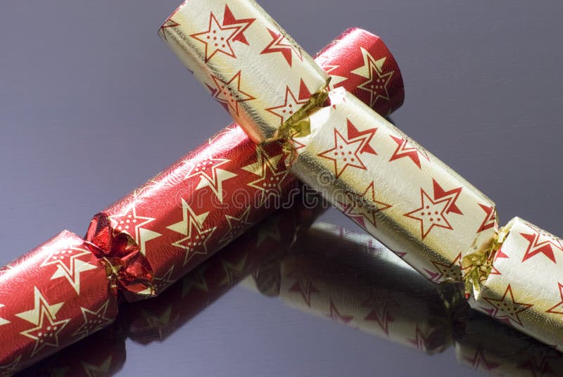 Two crackers stock image. Image of xmas, decorative, metallic - 14222333