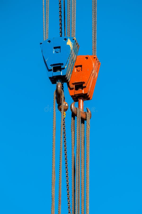 Two Crane Lifting Hooks stock photo. Image of industry - 46898524