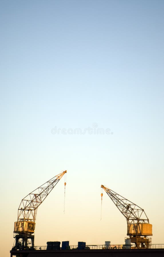 Two cranes stock photo. Image of shipyard, port, dock - 13352924