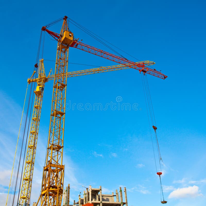 Two cranes stock photo. Image of engineering, industrial - 13905426
