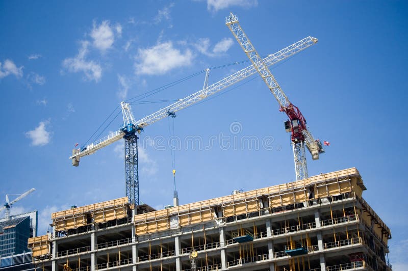 Two cranes stock image. Image of industry, high, lifting - 14248365