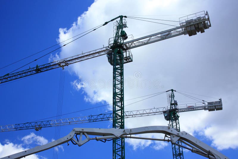 Two cranes stock image. Image of scaffold, steel, technology - 17520283