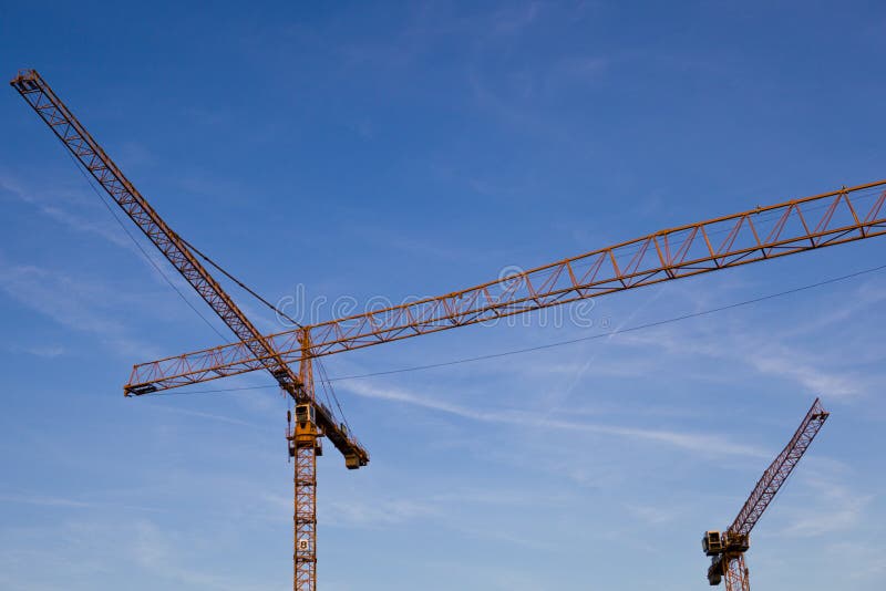 Two cranes stock image. Image of buildings, growth, construction - 19001117