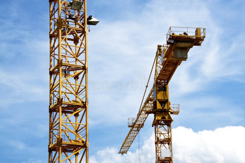 Two Cranes stock photo. Image of outside, machinery, crane - 21163718