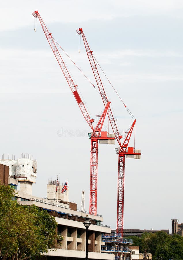 Two Cranes in Central London Stock Photo - Image of london, crane: 28984492