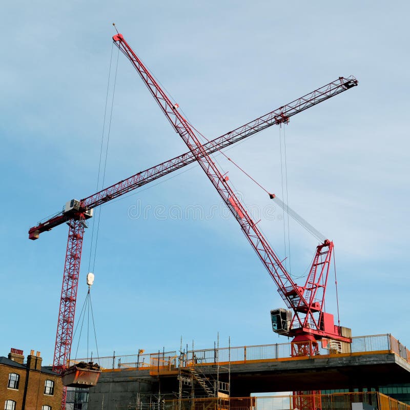 Two cranes stock image. Image of work, heavy, development - 49295403