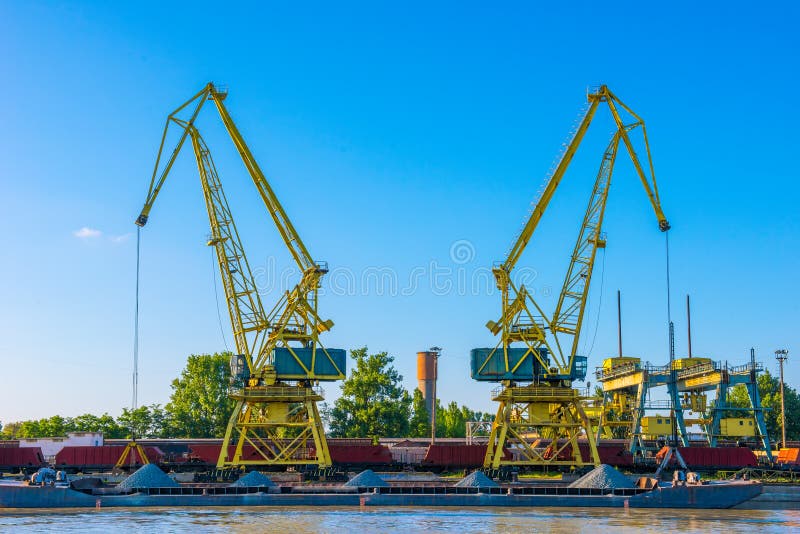 Two cranes stock image. Image of metal, black, maritime - 80004751