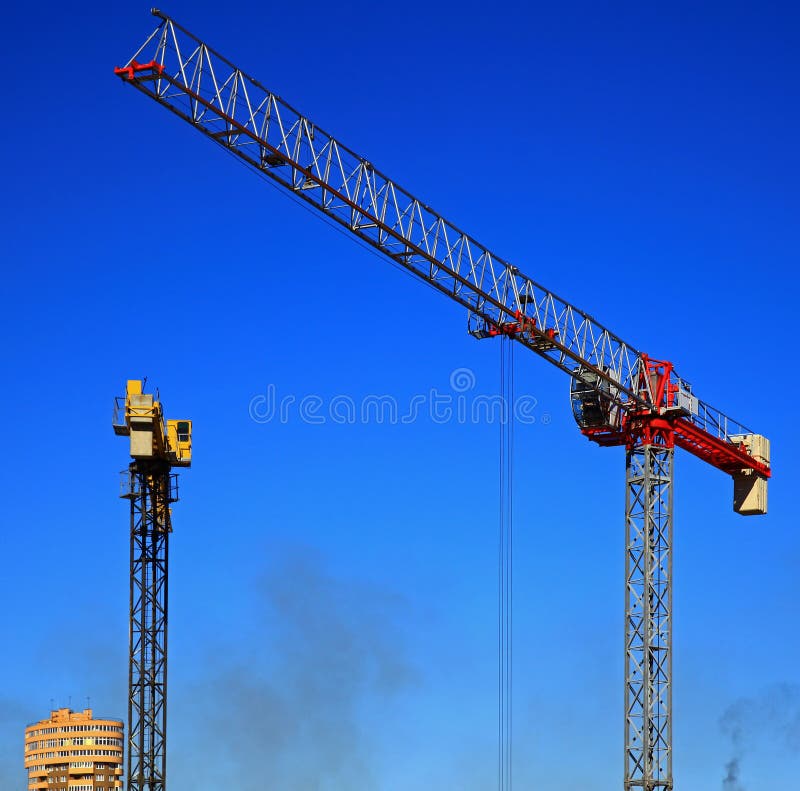 Two cranes. stock image. Image of outdoor, industry, business - 89347827