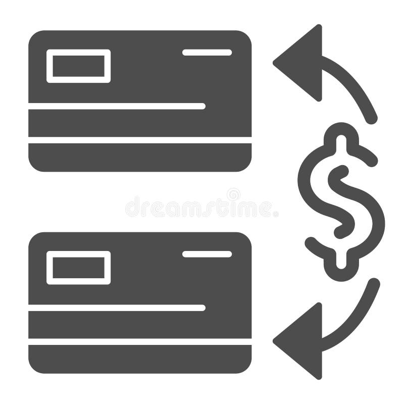 Two Credit Cards Solid Icon. Money Transfer Vector Illustration ...