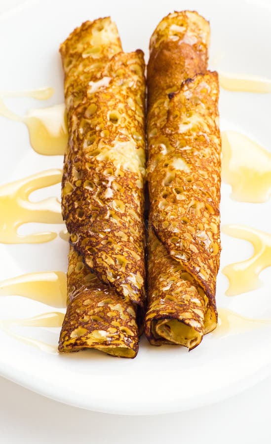 Two crepes with honey stock image. Image of tasty, food - 7275693
