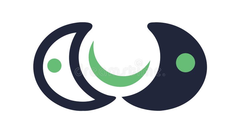 Two Crescent Moons Night Sky Celestial Phases Vector, Vector Design ...