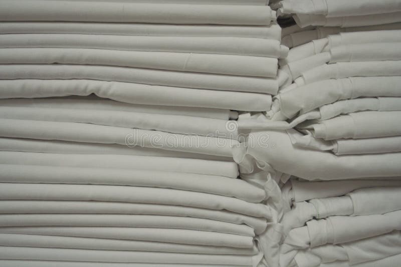 Stacks of Clean White Sheets Fold Together To Fill the Frame with ...