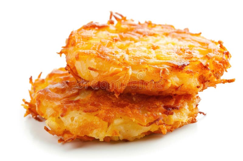 Two Crispy Hash Browns Stacked Together Stock Photo - Image of hash ...