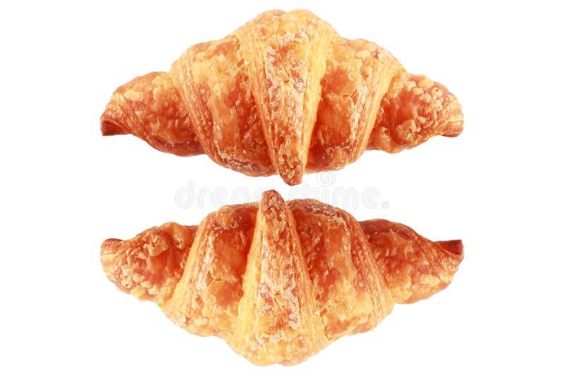 Two Croissants Isolated on White Stock Image - Image of isolated, color ...